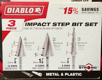 FREUD IMPACT STRONG STEP DRILL BIT SET 3PC