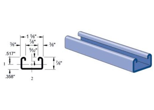 Strut solid 7/8 pre-gal 10'