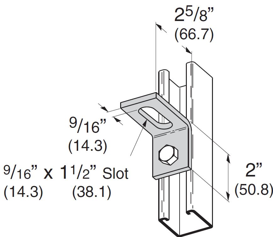 B371 2-Hole Slotted Clip HDG