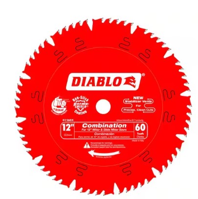 FRUED DIABLO 12" x 60T COMBINATION WOOD BLADE