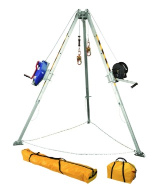 FALLTECH 8' TRIPOD KIT WITH 7297T WINCH, 7281TT 3-WAY SRL-R AND STORAGE ...