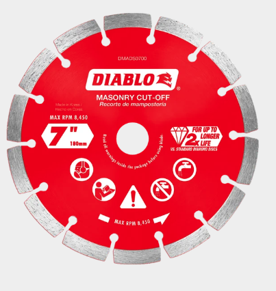 FREUD DIABLO 7" DIAMOND SEGMENTED MASONRY CUT OFF DISC