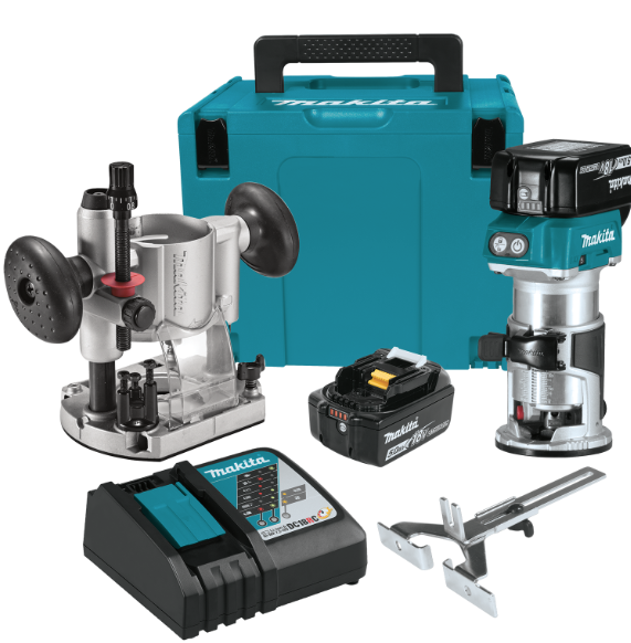 MAKITA 18V LXT BRUSHLESS COMPACT ROUTER KIT W/ PLUNGE BASE