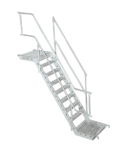 METALTECH 60" STEEL STAIR WITH HANDRAILS (7' X 60")
