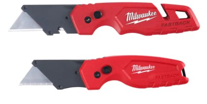 MILWAUKEE FASTBACK FOLDING UTILITY KNIFE 2pc SET