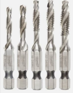 SHOCKWAVE 5/PC HEX SHANK DRILL TAP SET SAE