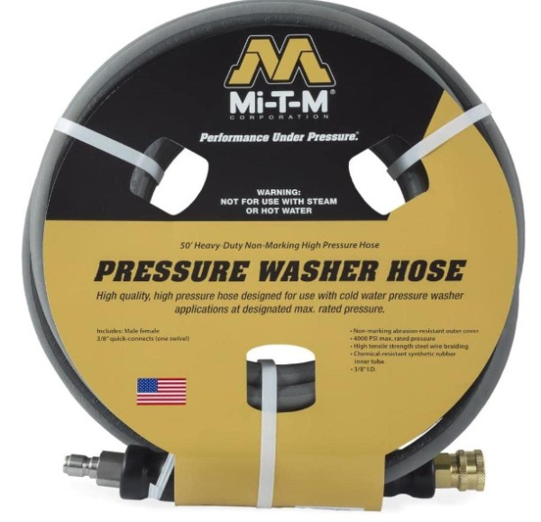 MI-T-M HIGH PRESSURE COLD WATER HOSE 3/8" X 50' 4000 PSI, R1