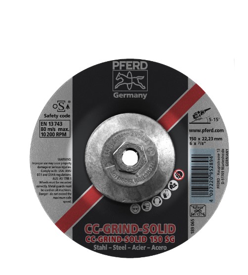 PFERD CC-GRIND-SOLID GRINDING DICS 6 x 5/8-11 STEEL