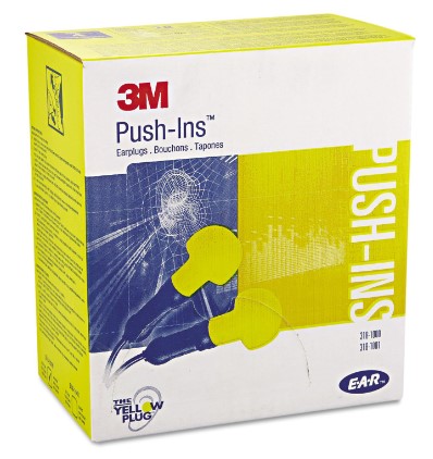 3M E-A-R PUSH-INS EAR PLUGS UNCORDED 100/BOX