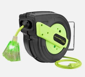 FLEXZILLA PRO RETRACTABLE EXTENSION CORD REEL WITH 60' CORD & LIGHTED ...