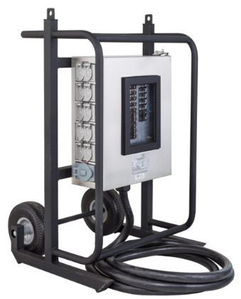 3-PHASE POWER CART 100 AMP 120/208V DIRECT WIRE INPUT 10-20A 125V UG 5-20R