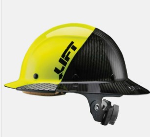 LIFT SAFETY HARD HAT DAX CARBON FIBER FULL BRIM (TWO-TONE HI-VIZ YELLOW ...