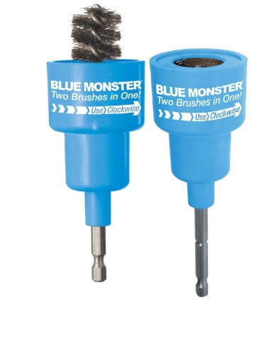 BLUE MONSTER 1/4" HEX SHANK POWER DEUCE ID/OD BRUSHING TOOL 1/2" ID, 5/ ...