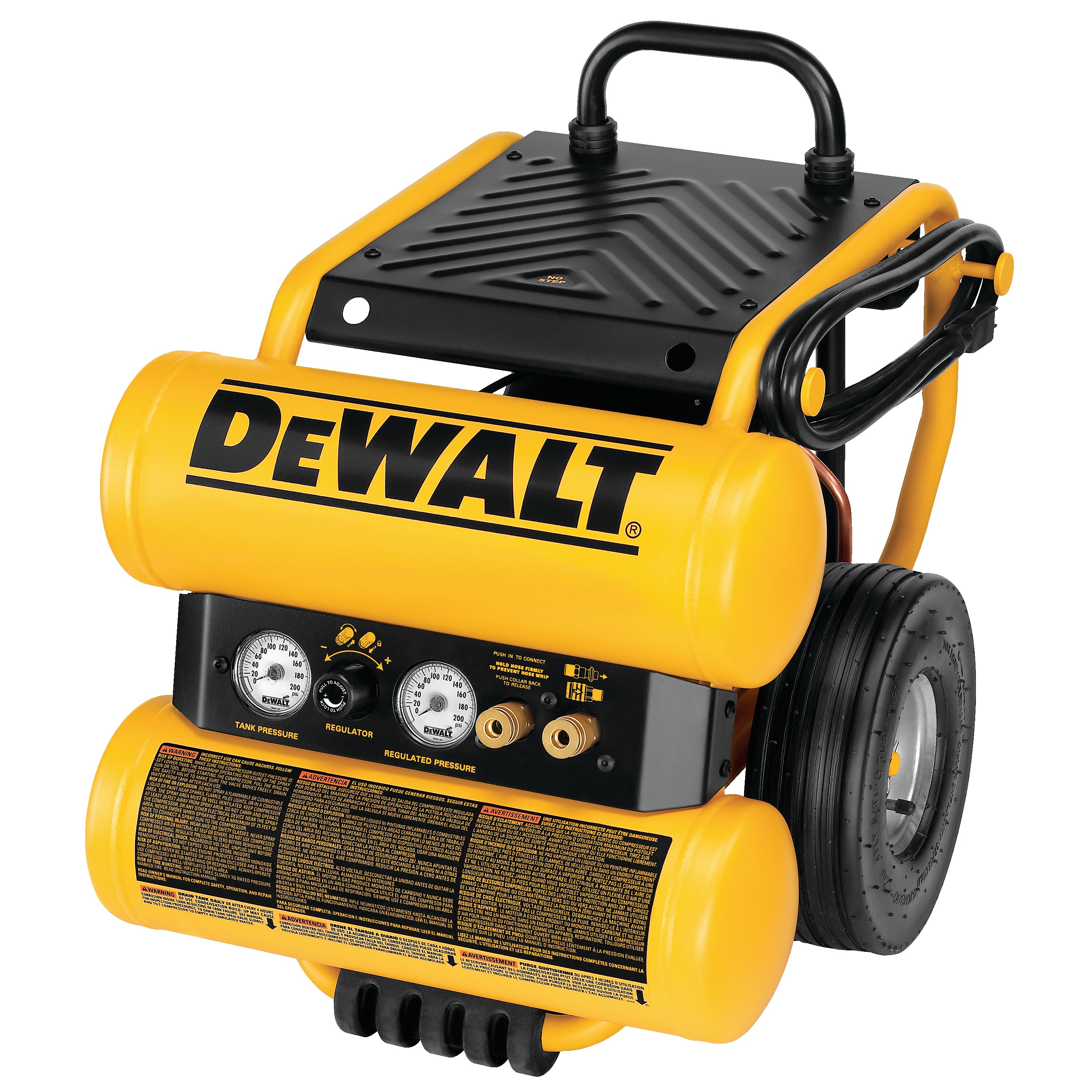 1.1 HP CONTINUOUS 4 GALLON ELECTRIC WHEELED DOLLY-STYLE AIR COMPRESSOR ...